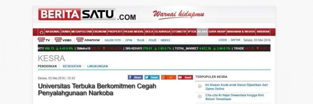 Universitas Terbuka Berkomitmen Cegah Penyalahgunaan Narkoba ... Universitas Terbuka Berkomitmen Cegah Penyalahgunaan Narkoba ...