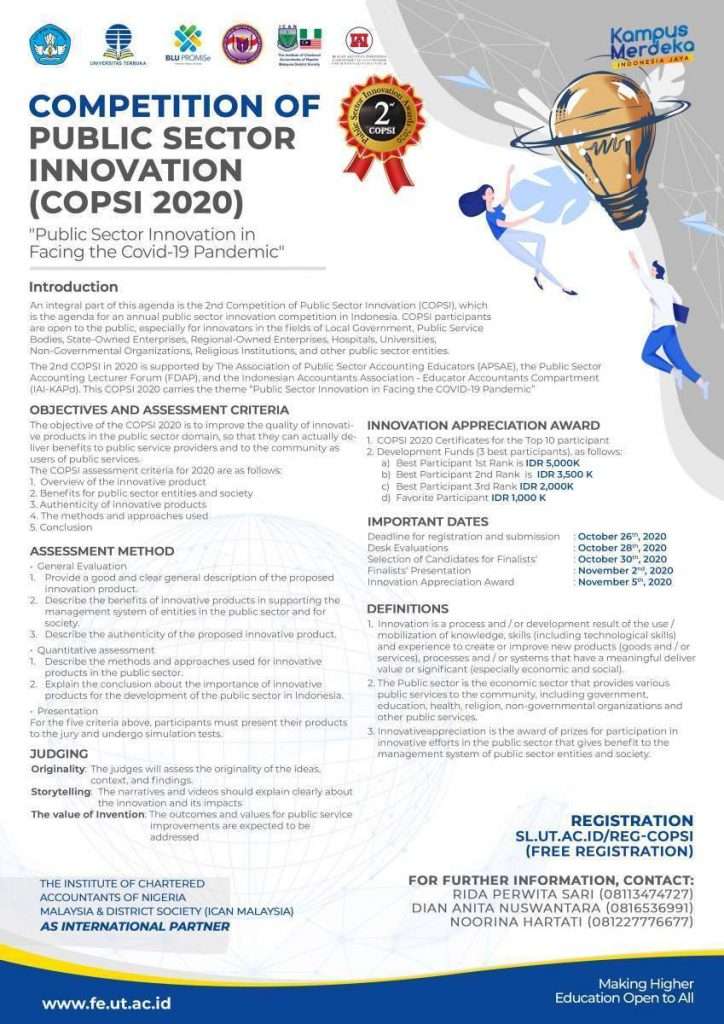 Competition of Public Sector Innovation (COPSI 2020) – Universitas Terbuka