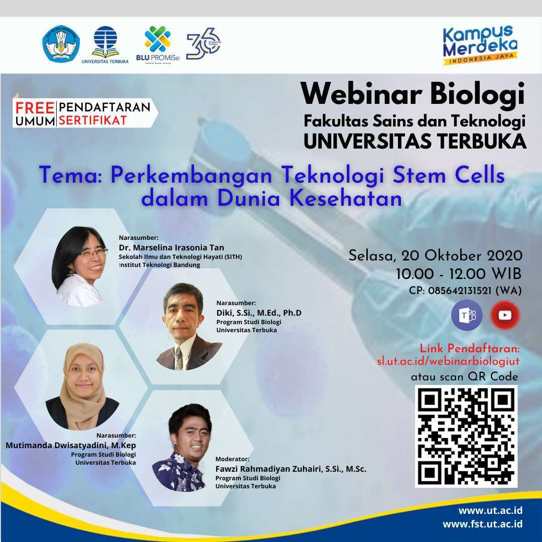 Webinar Perkembangan Teknologi Stem Cells dalam Dunia Kesehatan – Universitas Terbuka