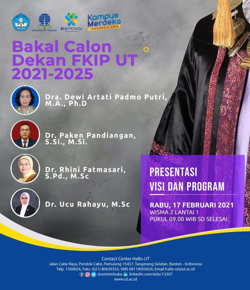 Bakal Calon Dekan FKIP UT 2021-2025 – Universitas Terbuka