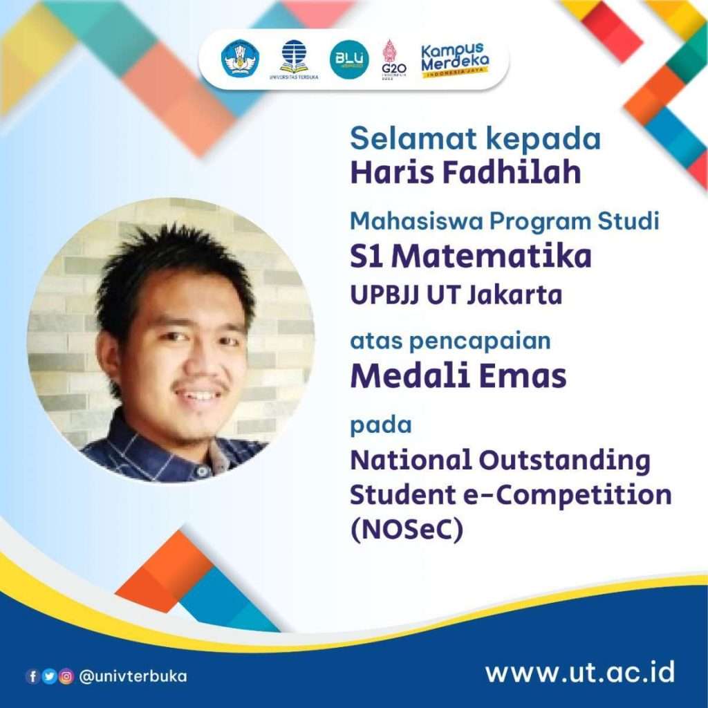Medali Emas pada National Outstanding Student e-Competition (NOSeC) – Universitas Terbuka
