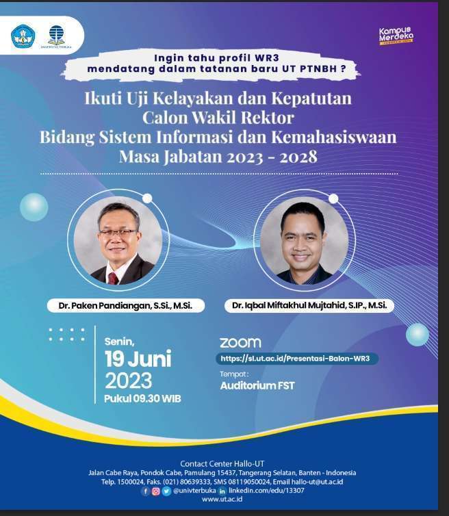 Pemilihan Wakil Rektor Bidang Sistem Informasi dan Kemahasiswaan Masa ...
